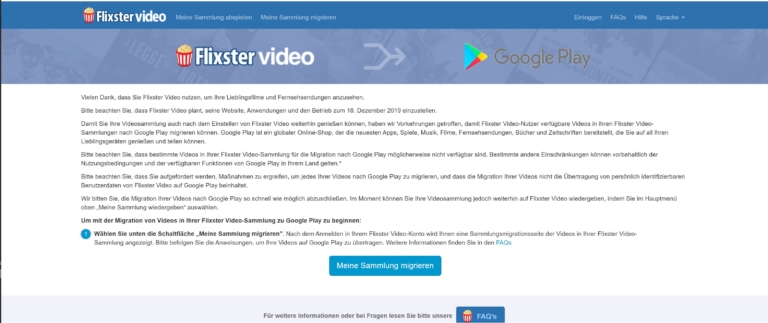 Flixster: Details zur Google Migration - 4kfilmliste.de